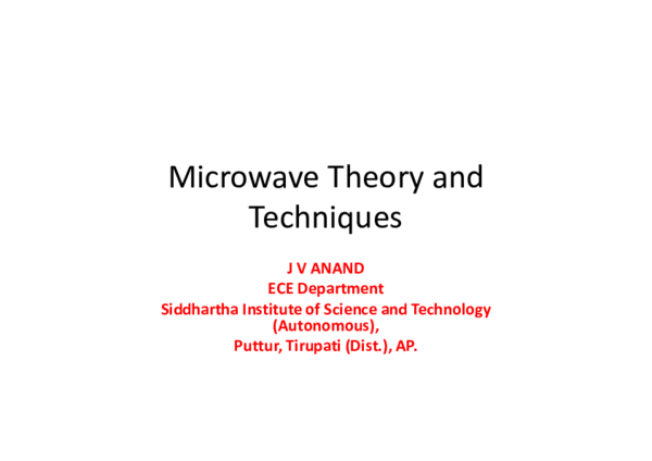 (PDF) Microwave Theory and Techniques