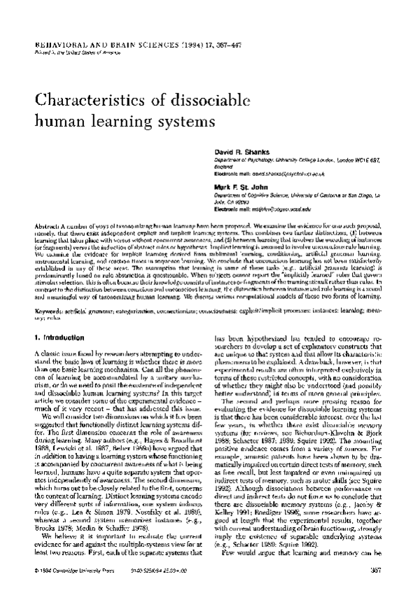 (PDF) Implicit assumptions about implicit learning | Merideth Gattis - Academia.edu