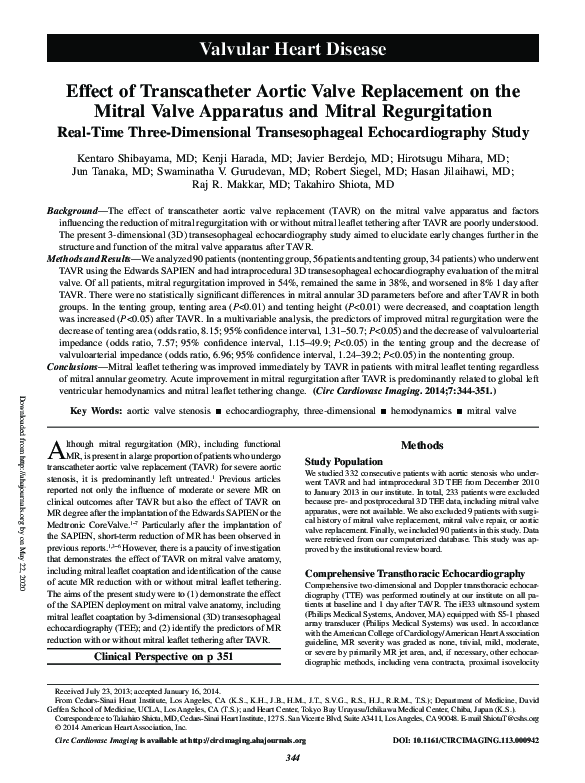 (PDF) Impact of Mitral Valve Pathology and Mitraclip Characteristics on Recurrent Mitral ...