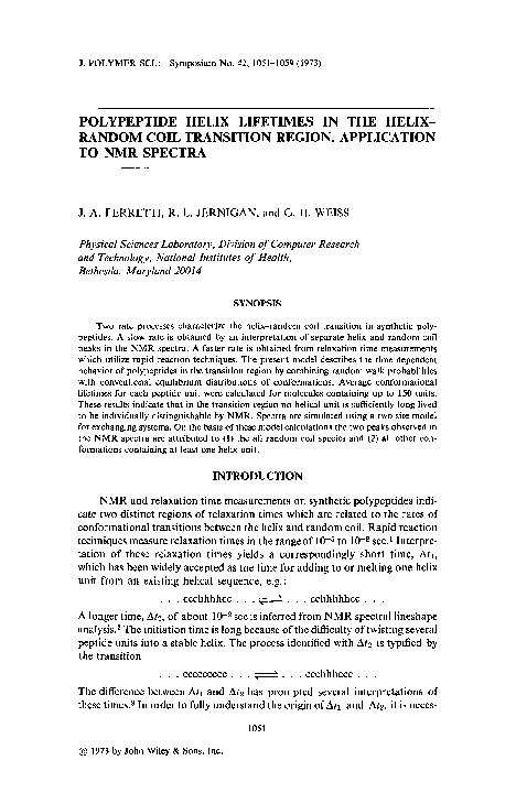 (PDF) Polypeptide helix lifetimes in the helix-random coil transition ...
