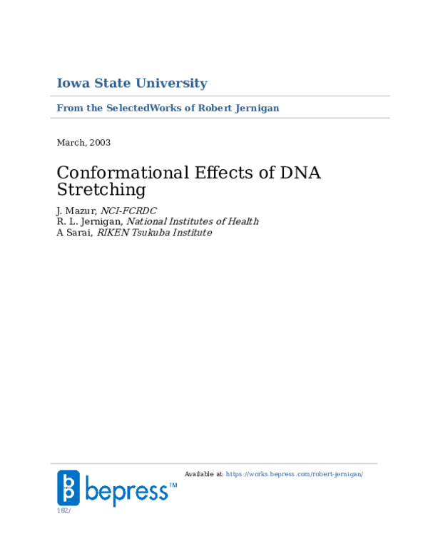 (PDF) Conformational Effects of DNA Stretching