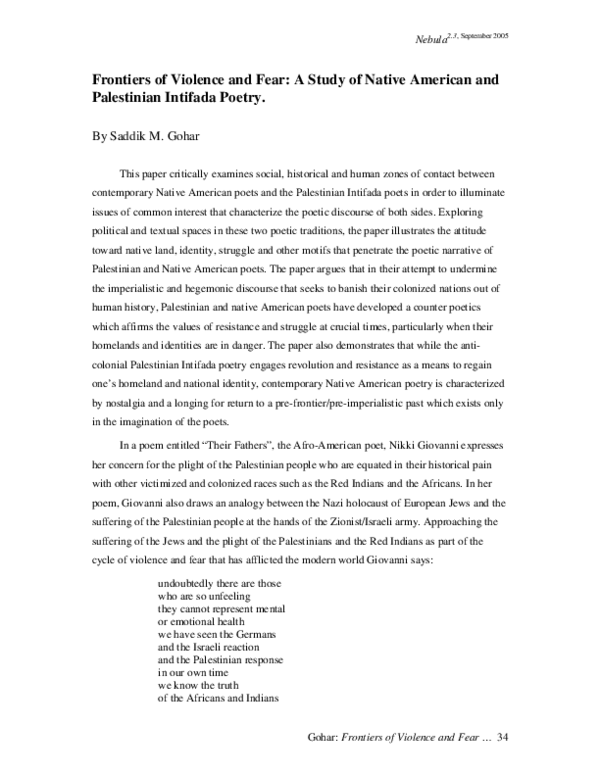 (PDF) Frontiers of Violence and Fear: A Study of Native American and ...
