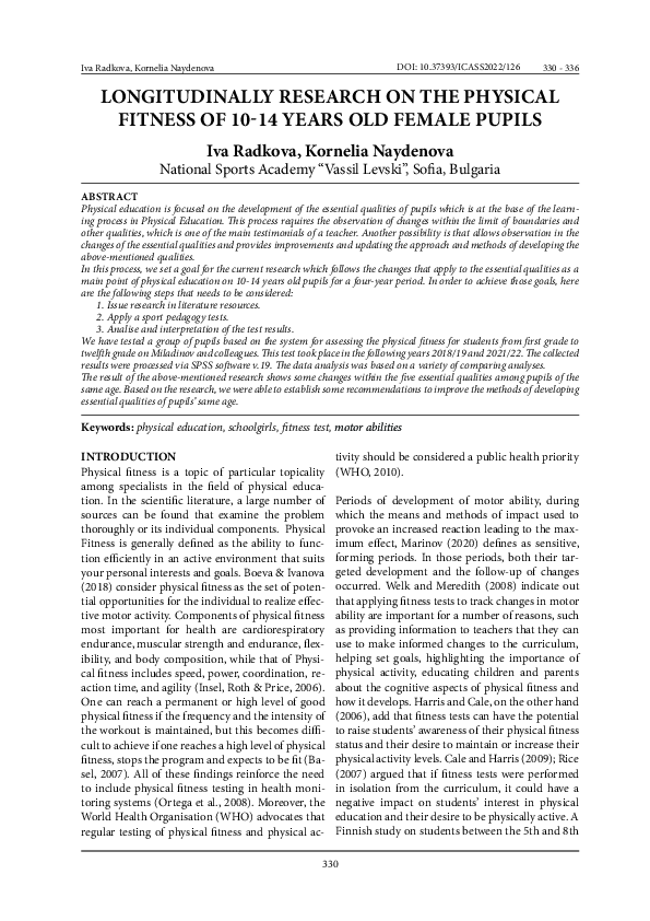 (PDF) Longitudinally Research on the Physical Fitness of 10-14 Years ...