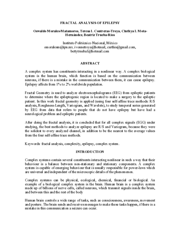 (PDF) Fractal Analysis of Epilepsy