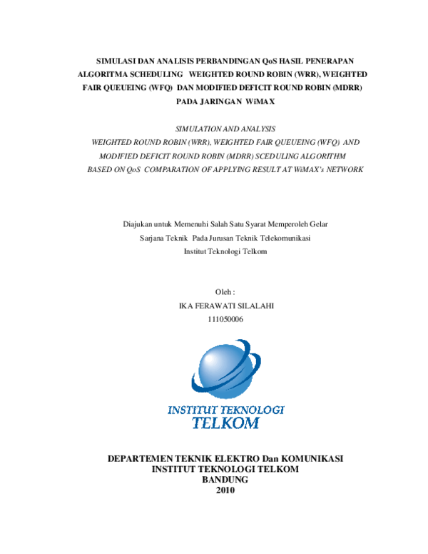 (PDF) SIMULASI DAN ANALISIS PERBANDINGAN QoS HASIL PENERAPAN ALGORITMA ...