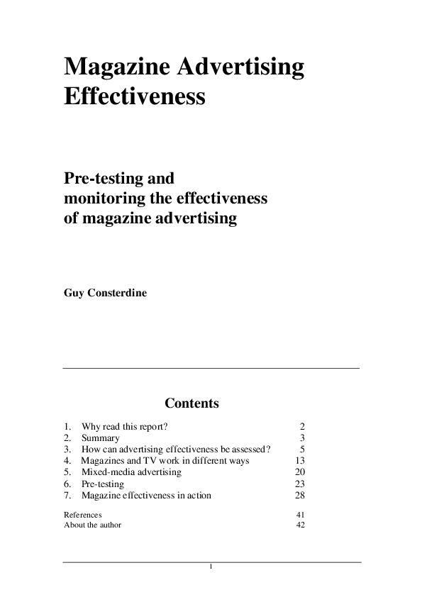 (PDF) Advertising Effectiveness Pre-testing and monitoring the ...