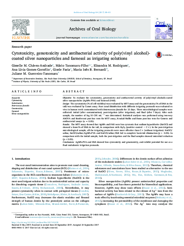 (PDF) Cytotoxicity, genotoxicity and antibacterial effectiveness of a ...