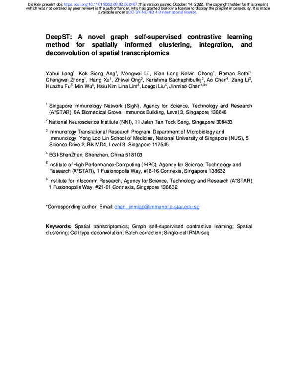 (PDF) Spatially informed clustering, integration, and deconvolution of spatial transcriptomics ...