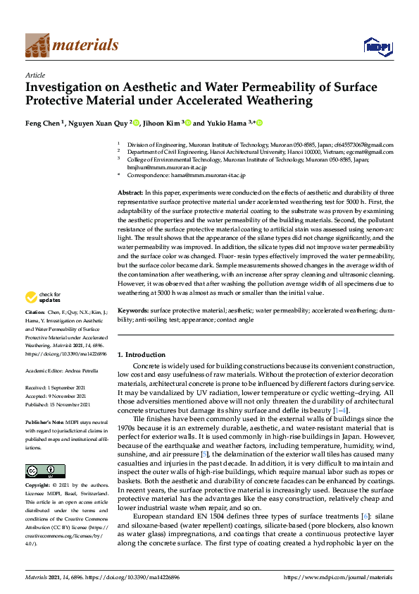(PDF) Investigation on Aesthetic and Water Permeability of Surface ...