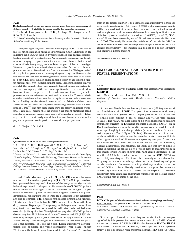 (PDF) P2.22 Quantitative MRI in LGMD2I; a longitudinal study