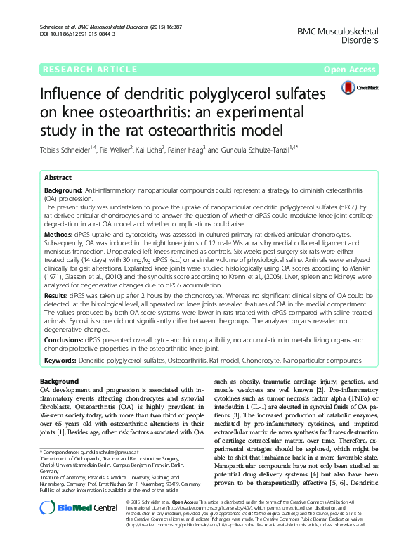 (PDF) Impact of dPGS on Rat Osteoarthritis Model