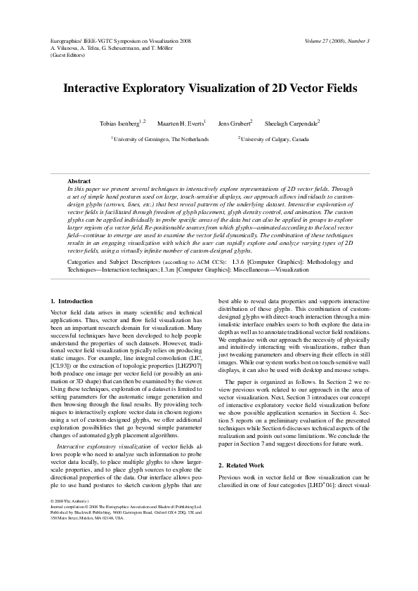 Pdf Interactive Exploratory Visualization Of 2d Vector Fields