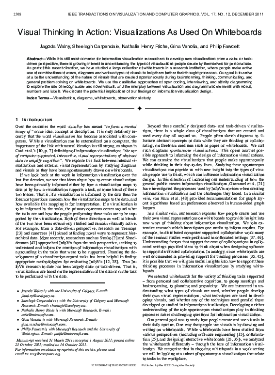 (PDF) Visual thinking in action: visualizations as used on whiteboards