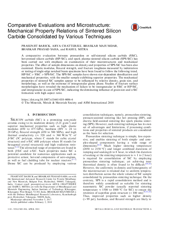 (PDF) Comparative Evaluations and Microstructure: Mechanical Property Relations of Sintered ...