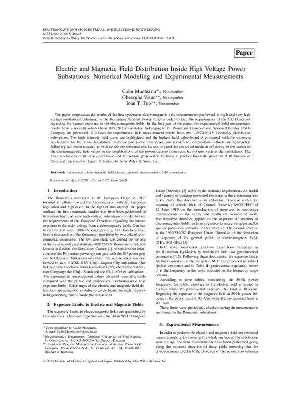 Pdf Electric And Magnetic Field Distribution Inside High Voltage