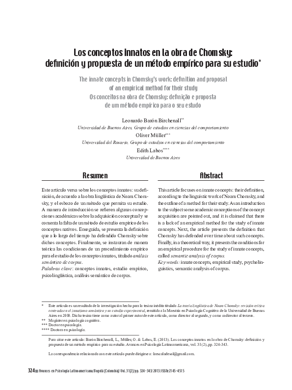 (PDF) The innate concepts in Chomsky's work: definition and proposal of ...
