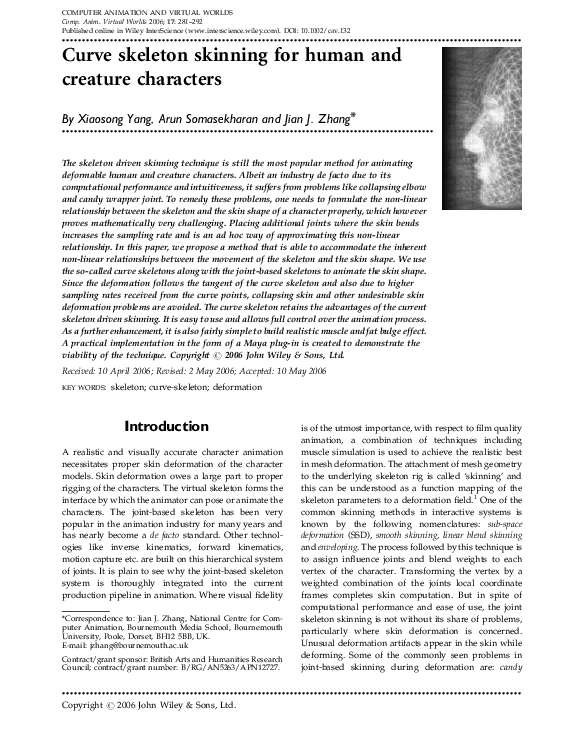 (PDF) Curve skeleton skinning for human and creature characters