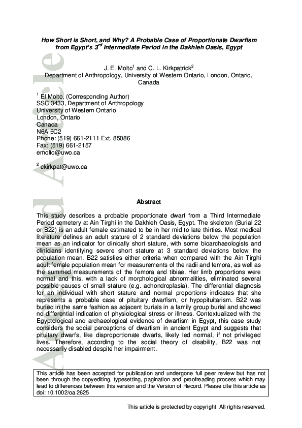 (PDF) How Short is Short, and Why? A Probable Case of Proportionate ...