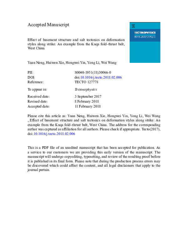 Pdf Effect Of Basement Structure And Salt Tectonics On Deformation