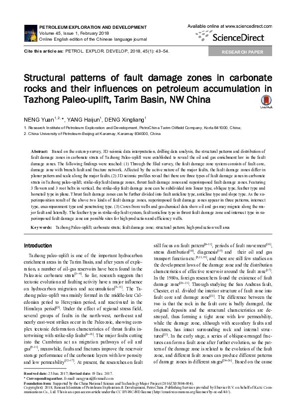 (PDF) Structural patterns of fault damage zones in carbonate rocks and ...