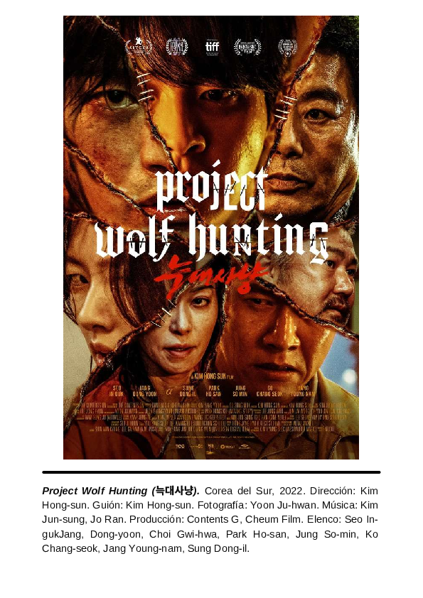 (PDF) Reseña Filmográfica "Project Wolf Hunting" (늑대사냥)