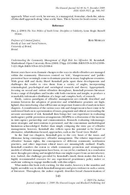 (PDF) Understanding the Community Management of High Risk Sex Offenders ...