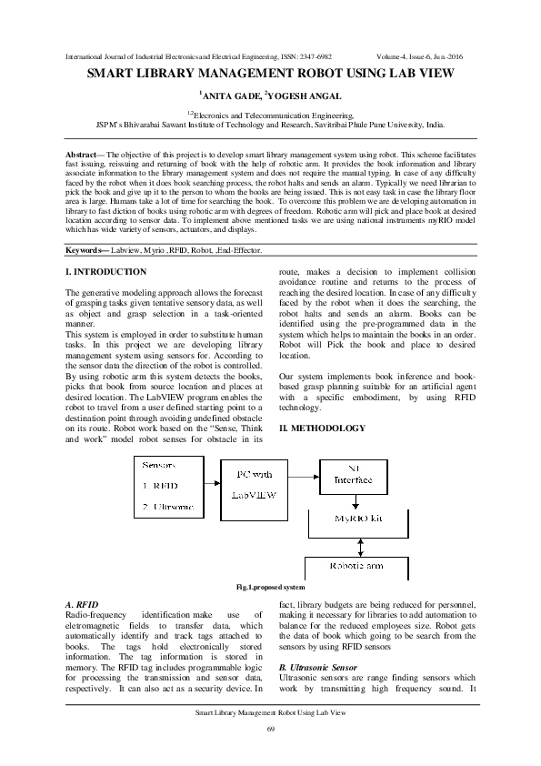 (PDF) Smart Library Management Robot Using Lab View