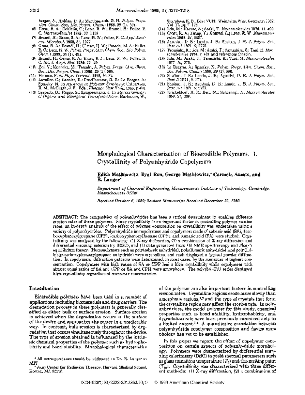 (PDF) Morphological characterization of bioerodible polymers. 2 ...