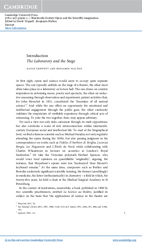 (PDF) Introduction: The Laboratory and the Stage