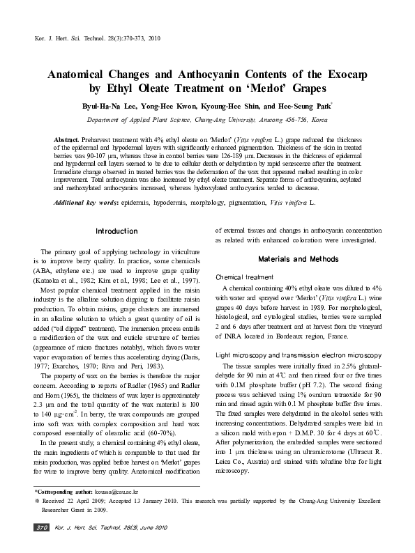 (PDF) Anatomical Changes and Anthocyanin Contents of the Exocarp by ...