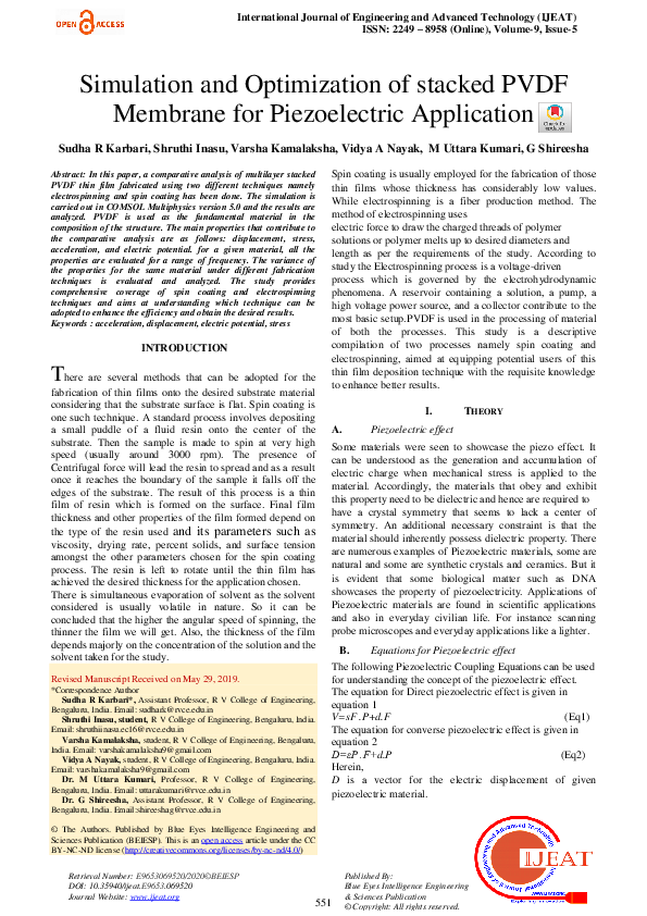 (PDF) Simulation and Optimization of stacked PVDF Membrane for ...