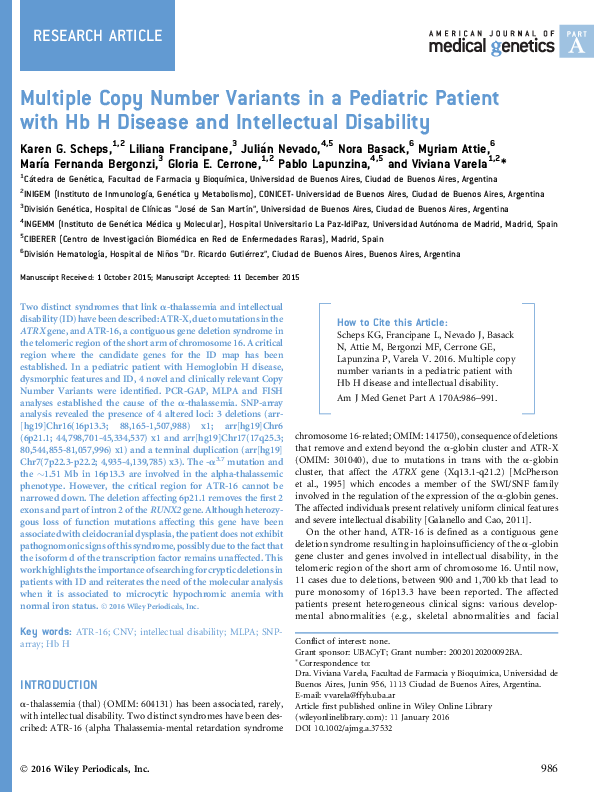 (PDF) Multiple copy number variants in a pediatric patient with Hb H ...