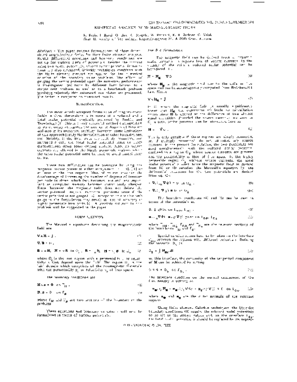 (PDF) Numerical analysis of 3D magnetostatic fields