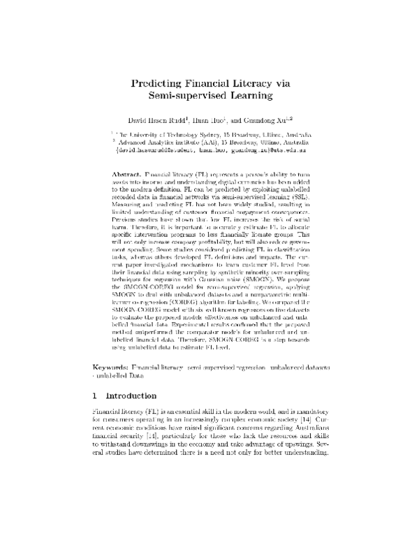 (PDF) Predicting Financial Literacy via Semi-supervised Learning ...