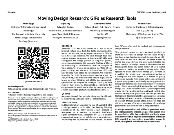 (PDF) Moving Design Research: GIFs as Research Tools