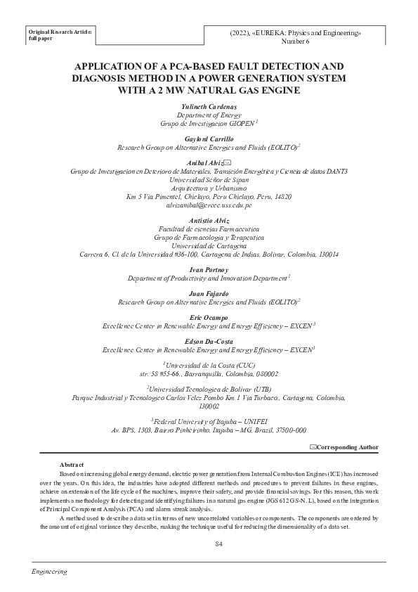 (PDF) Application of a PCA-based fault detection and diagnosis method in a power generation ...