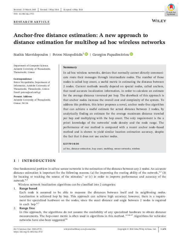 (PDF) Anchor-free distance estimation: A new approach to distance ...