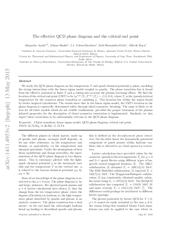 (PDF) The effective QCD phase diagram and the critical end point