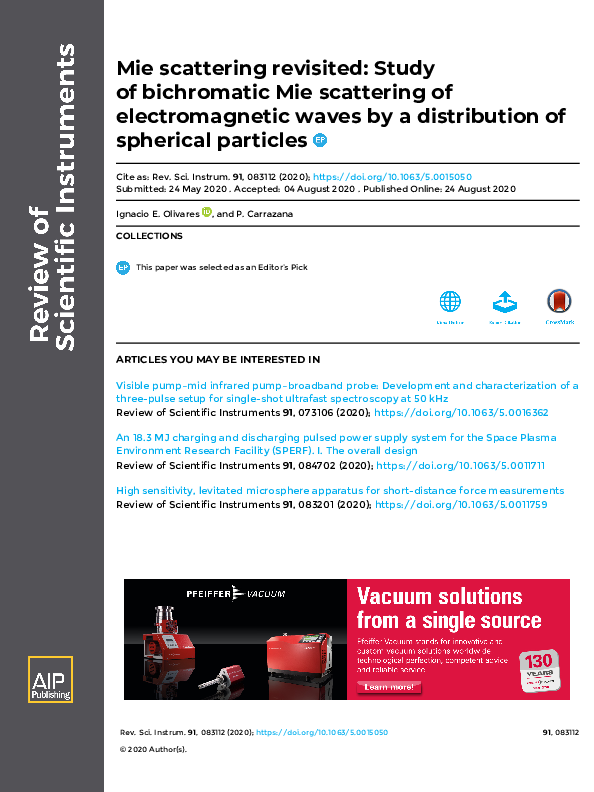 (PDF) Mie scattering revisited: Study of bichromatic Mie scattering of electromagnetic waves by ...