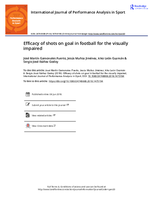(PDF) Efficacy of shots on goal in football for the visually impaired