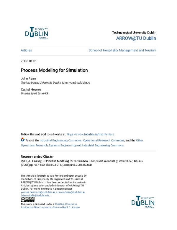 (PDF) Process modeling for simulation