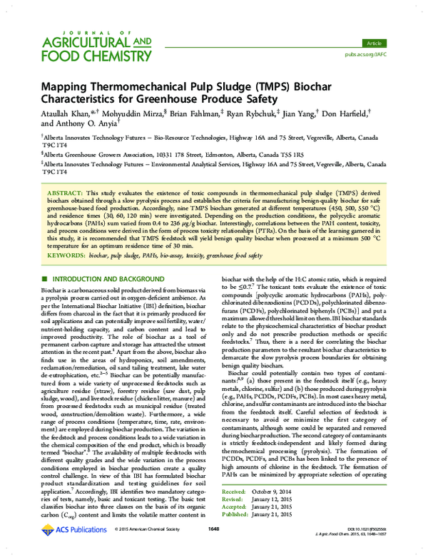(PDF) Mapping Thermomechanical Pulp Sludge (TMPS) Biochar ...
