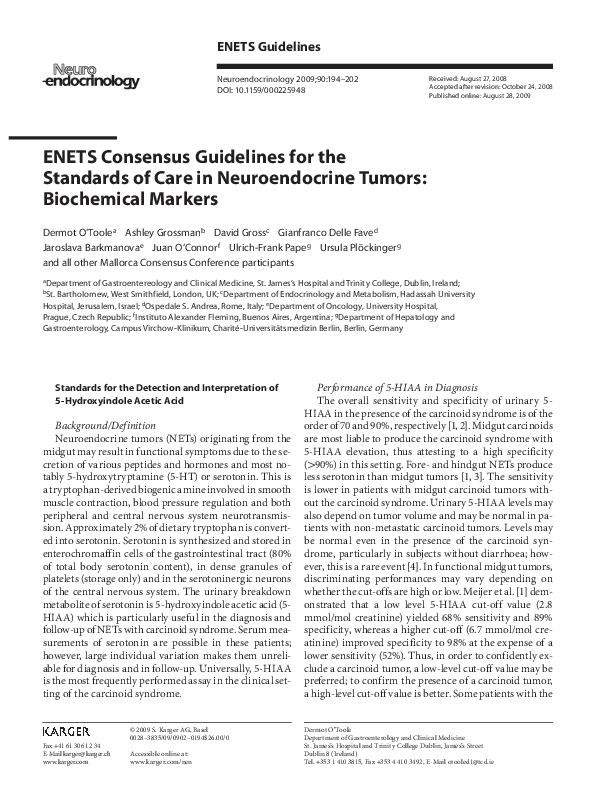 (PDF) ENETS Consensus Guidelines for the Standards of Care in ...