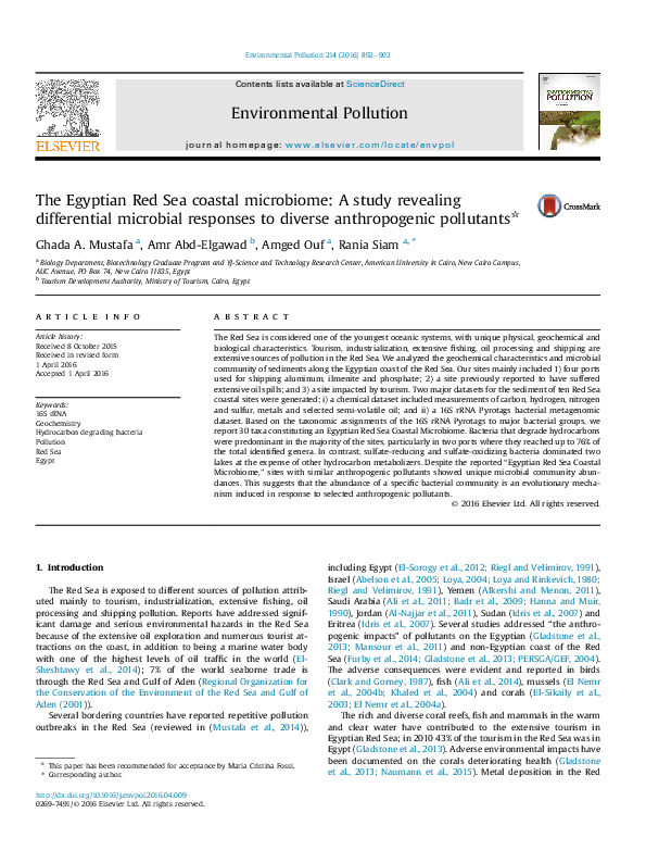 (PDF) The Egyptian Red Sea coastal microbiome: A study revealing ...