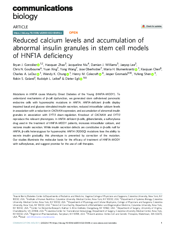 (PDF) Reduced calcium levels and accumulation of abnormal insulin ...