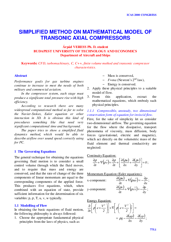 (PDF) Simplified Method on Mathematical Model of Transonic Axial ...
