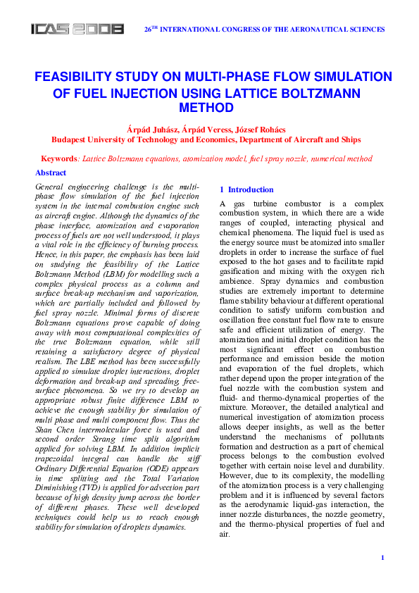 (PDF) F Ea Sibility Study on Multi-Phase Flow Simulation of Fuel Injection Using Lattice ...