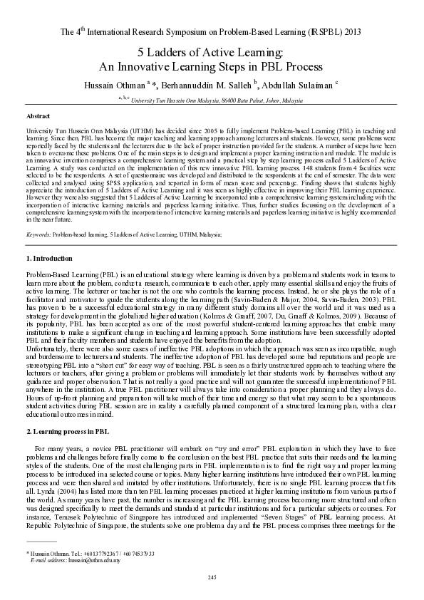 (PDF) 5 ladders of active learning: an innovative learning steps in PBL ...