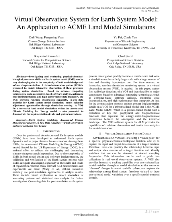 (PDF) Virtual Observation System for Earth System Model: An Application ...
