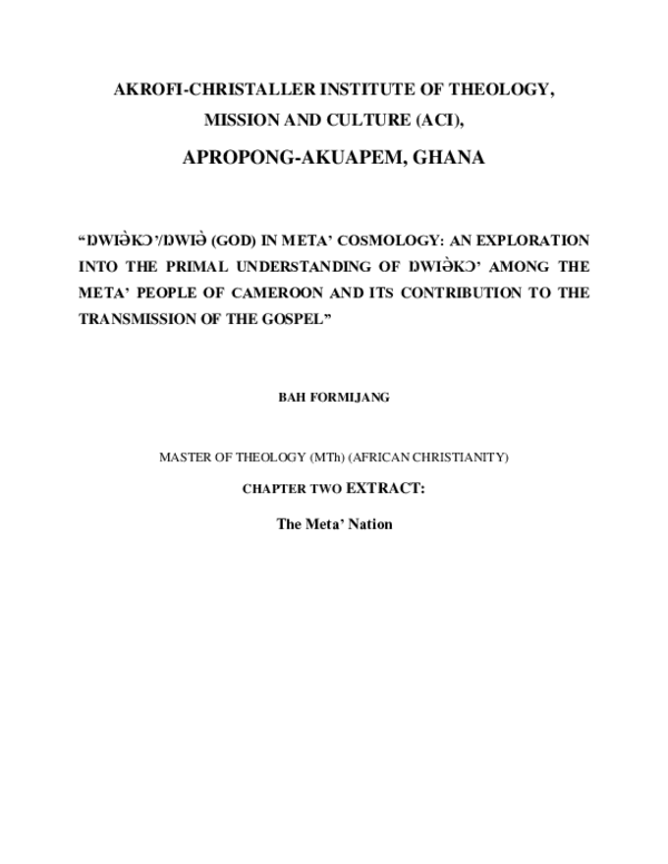 (PDF) The Meta' Nation